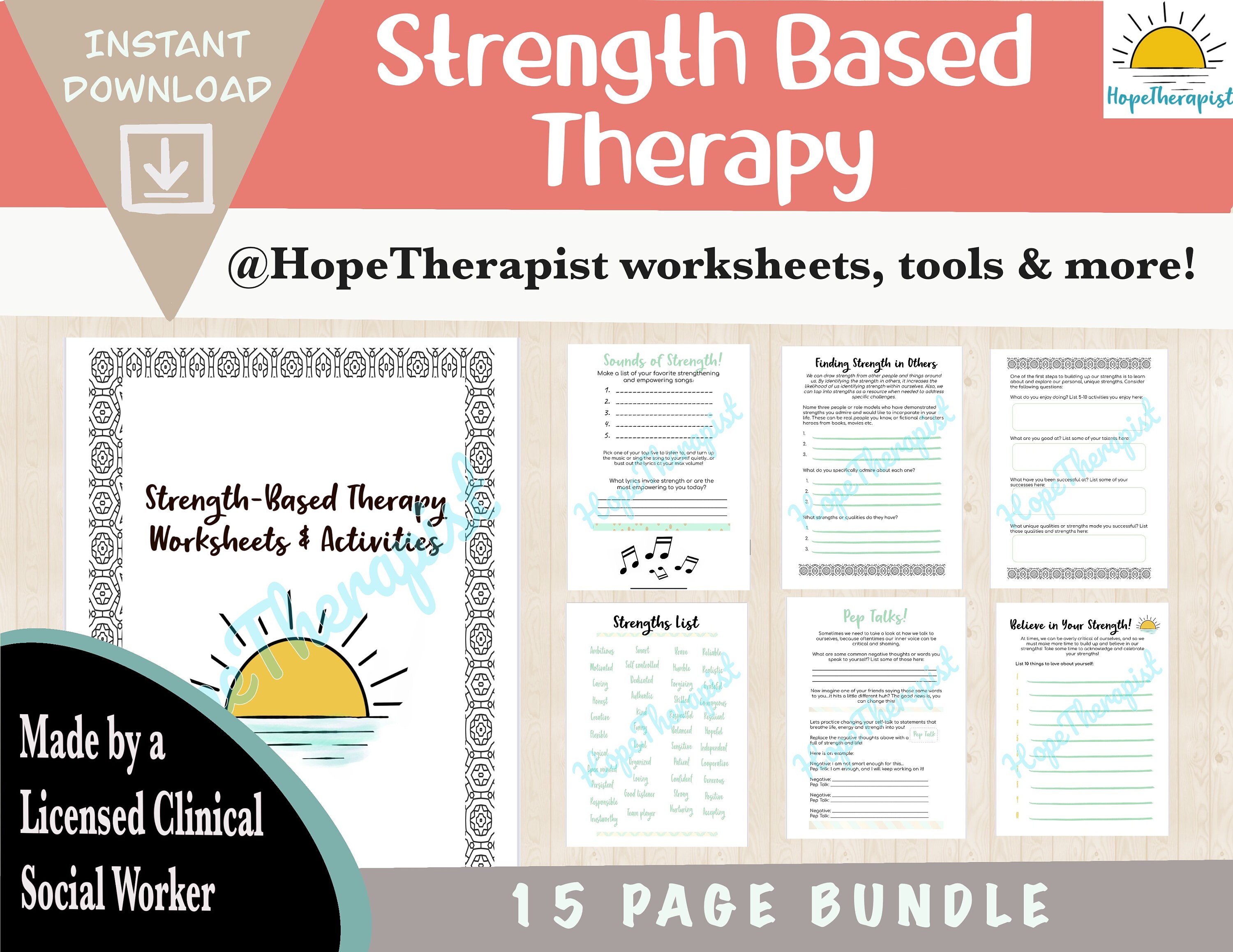 Strength-based Worksheets Therapy Worksheet Mental Health - Etsy