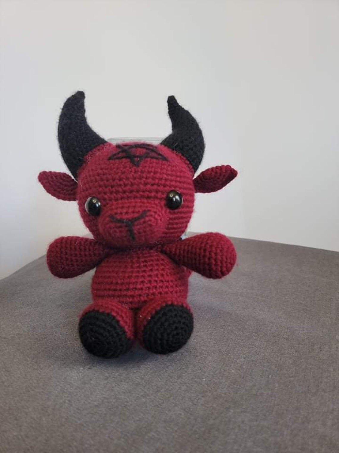 Dark Red Chibi Baby Baphomet - Etsy