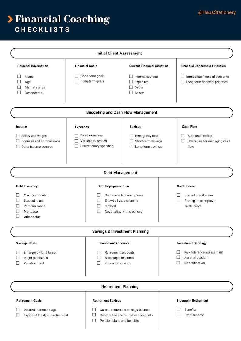 Financial Checklist - Etsy