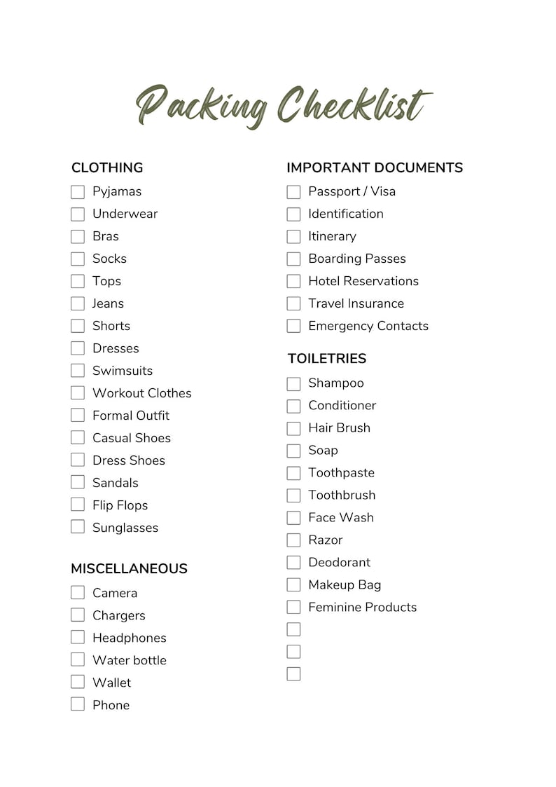 Wedding Checklist - Etsy