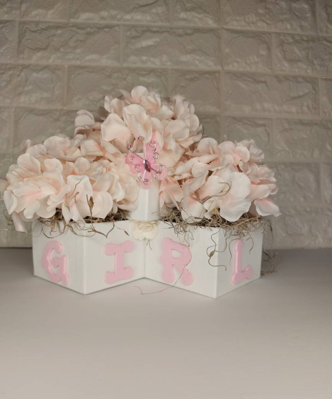 Baby Shower Decor, Baby Girl Centerpieces, Centerpieces, Alphabet Block ...