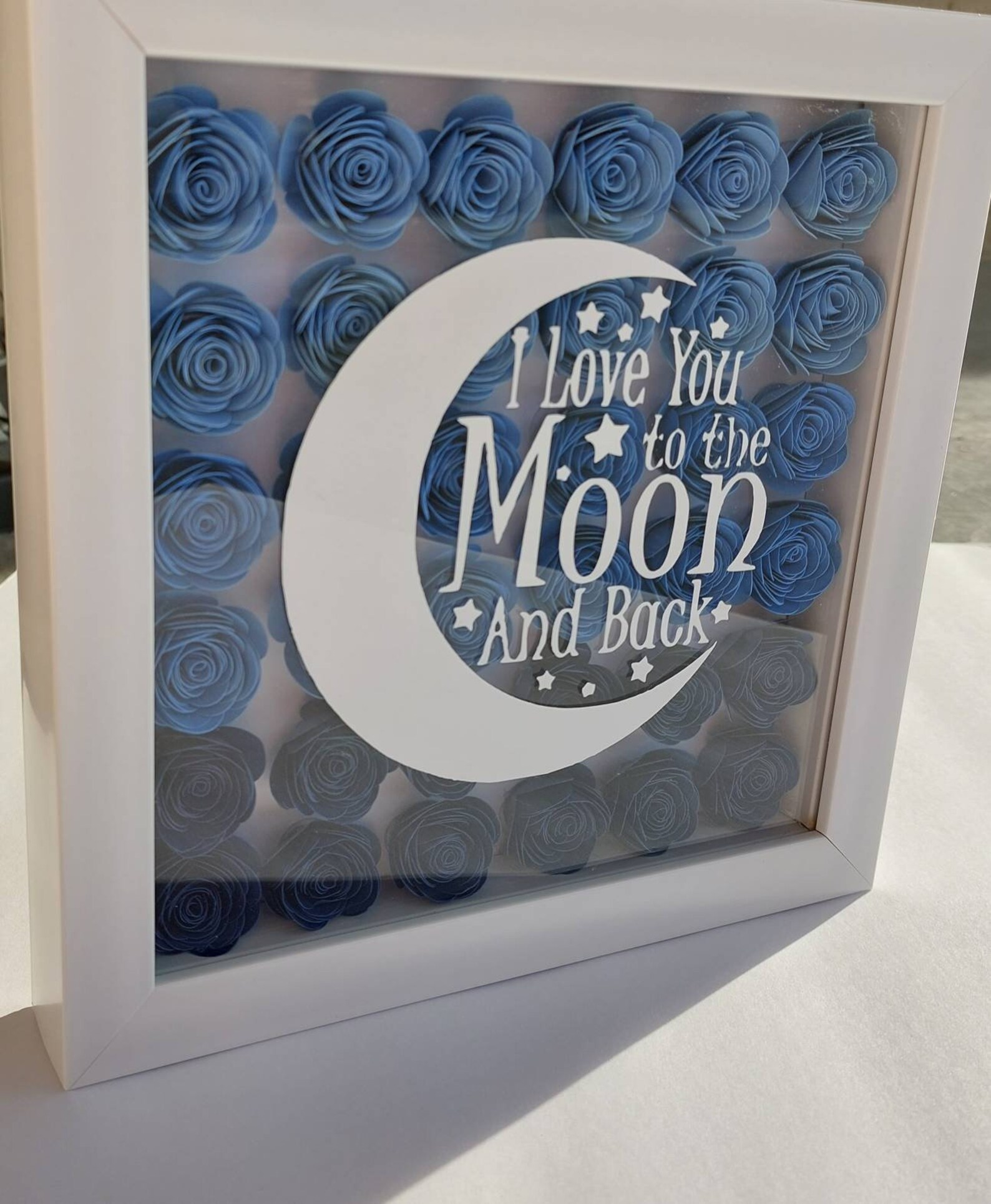 Floral Shadow Box Love You to the Moon and Back Paper - Etsy