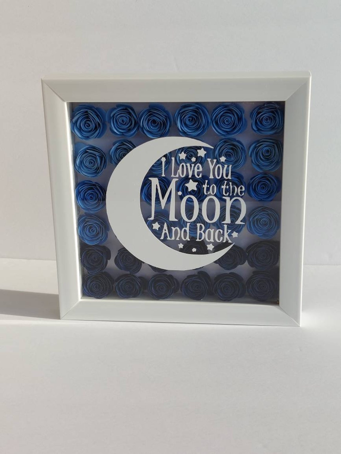 Floral Shadow Box Love You to the Moon and Back Paper - Etsy