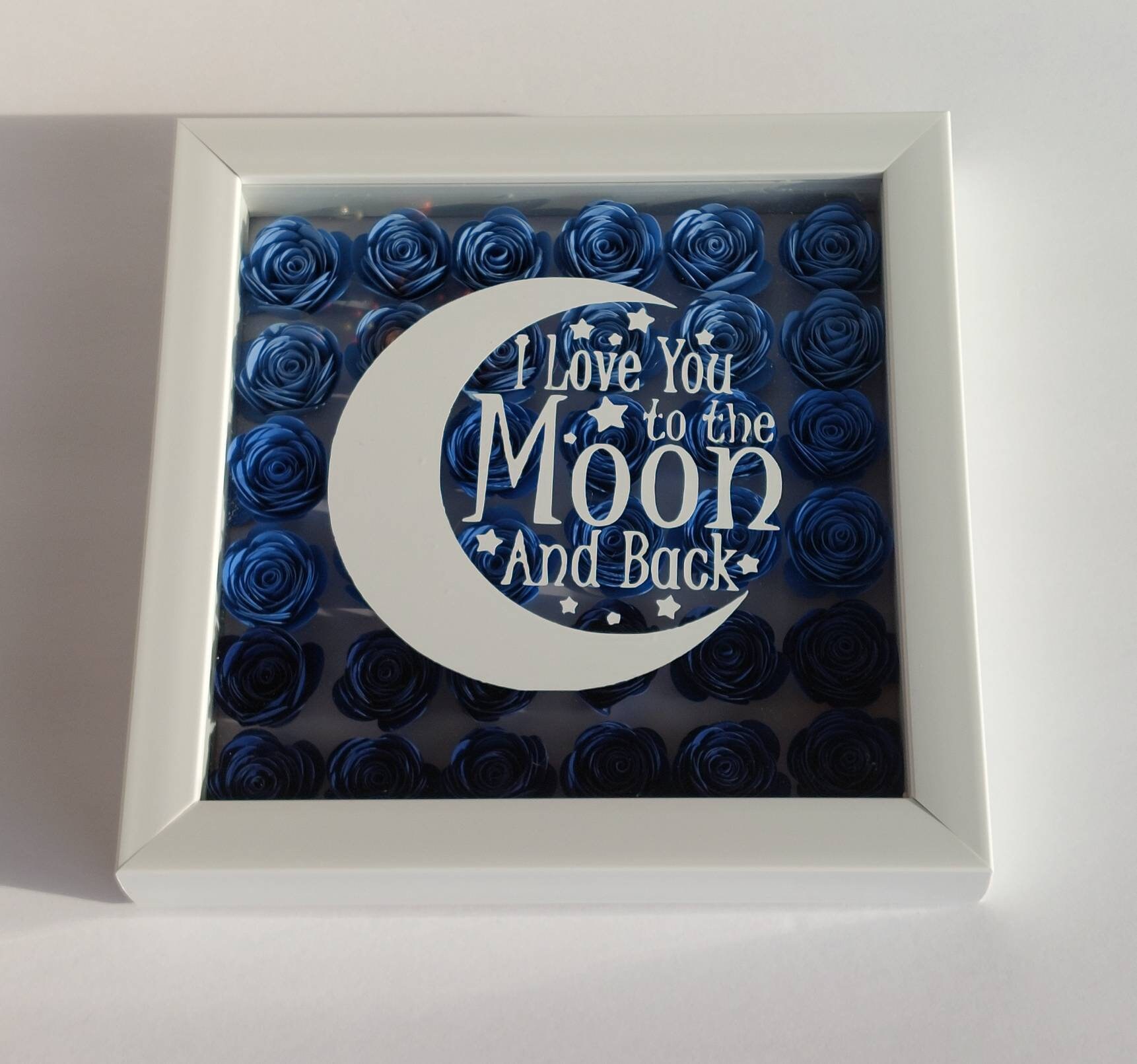 Floral Shadow Box Love You to the Moon and Back Paper - Etsy