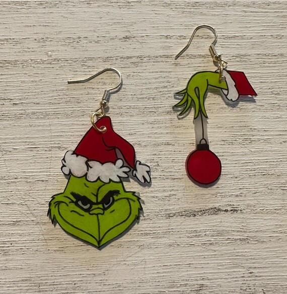 The Grinch Christmas Earrings Etsy New Zealand