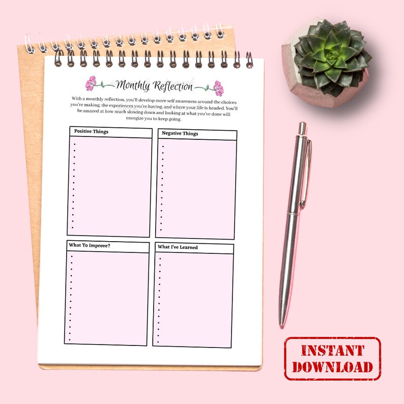 Monthly Reflection Template Monthly Reflection PDF Planner - Etsy Monthly Reflection Template Monthly Reflection PDF Planner - Etsy