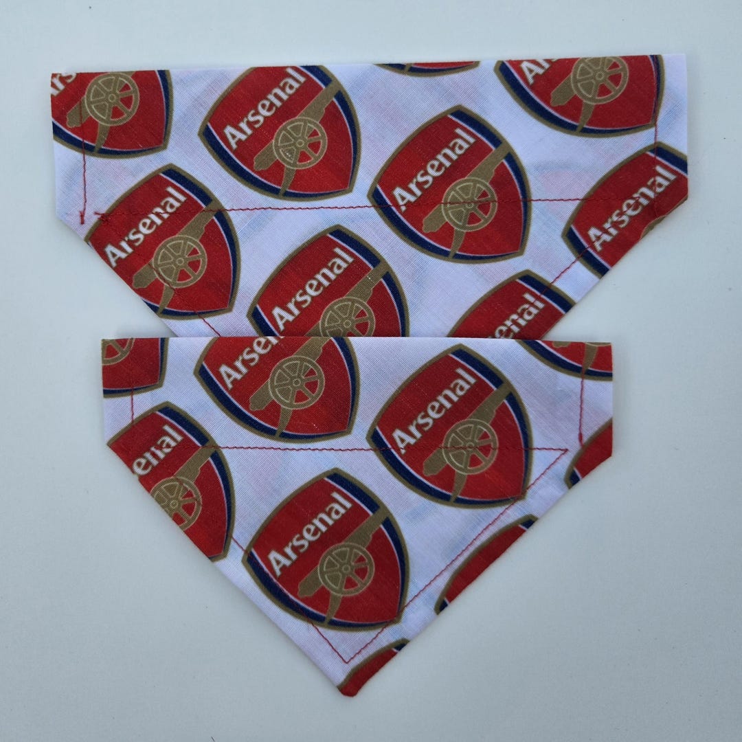 Arsenal Dog Bandana. Slips on to the Dogs Collar. Handmade. - Etsy