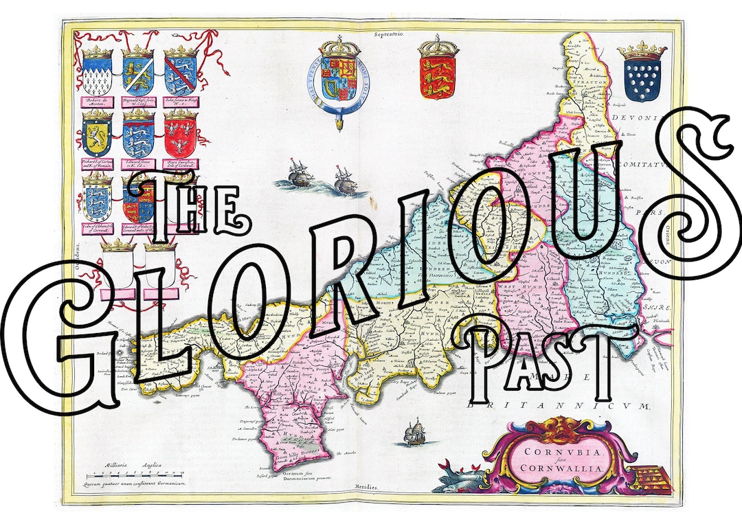 Stunning High Resolution Map of Cornwall Published by Joan - Etsy
