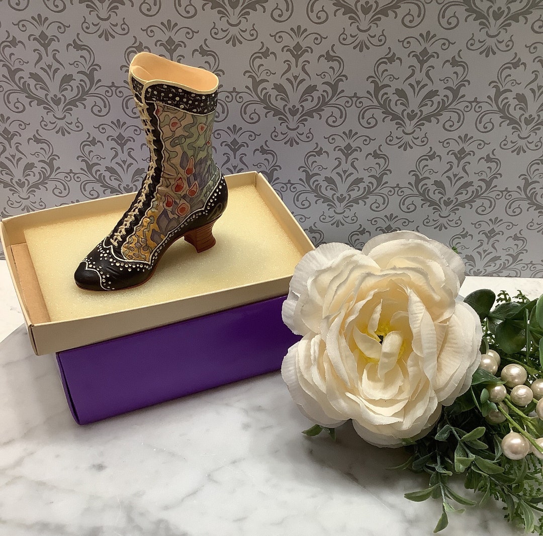 Raine Miniature Shoe Sculpture: "new Heights" Deco Boot, Signed (1998 ...