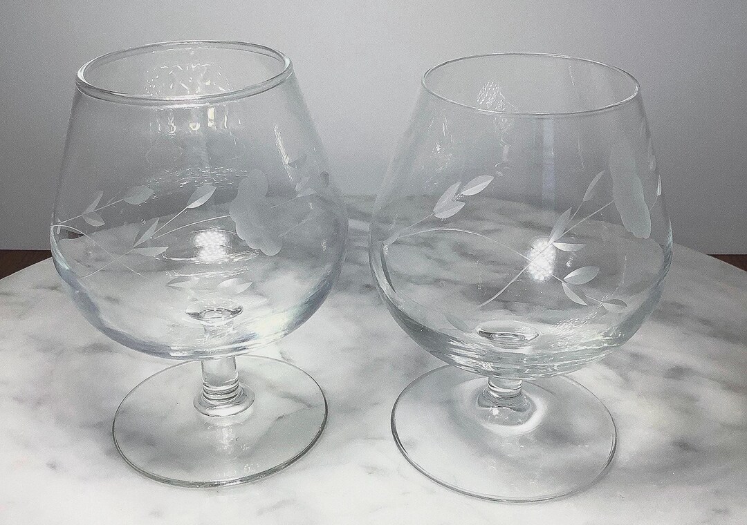 Vintage "heritage" by Princess House, Crystal Brandy Sniffers, Set of 2 ...