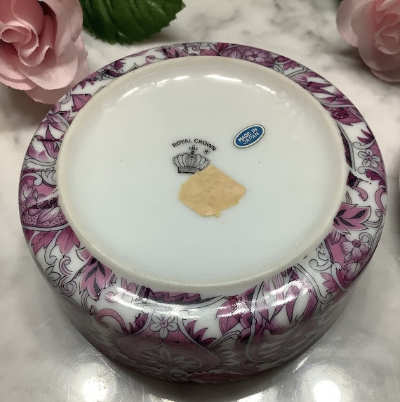 Vintage Royal Crown Porcelain Trinket Box: Pink Paisl… - Gem
