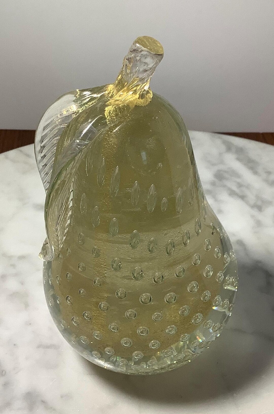 Vintage Murano Hand Blown Art Glass Pear Paperweight, Italy, Glass Pear ...