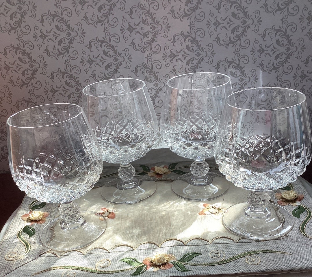 Set of 4, Cristal D'arques Crystal Long Champ Brandy Snifters, Vintage ...