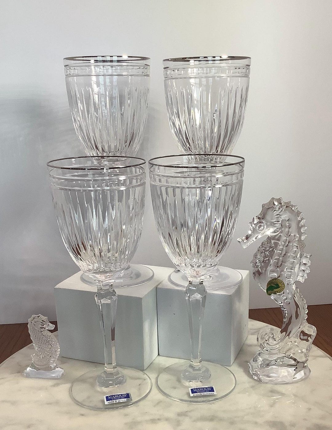 Waterford Crystal Wine Glasses, Marquis by Waterford Hanover Platinum ...