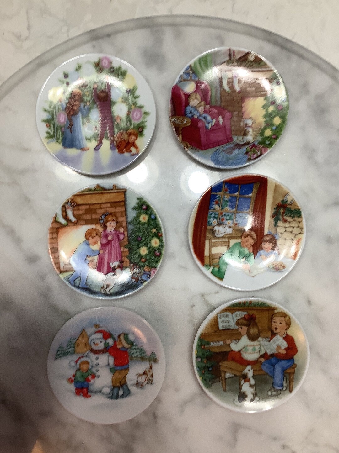 Set of 6 Hallmark Christmas Mini Plates 1987 to 1992 - Etsy