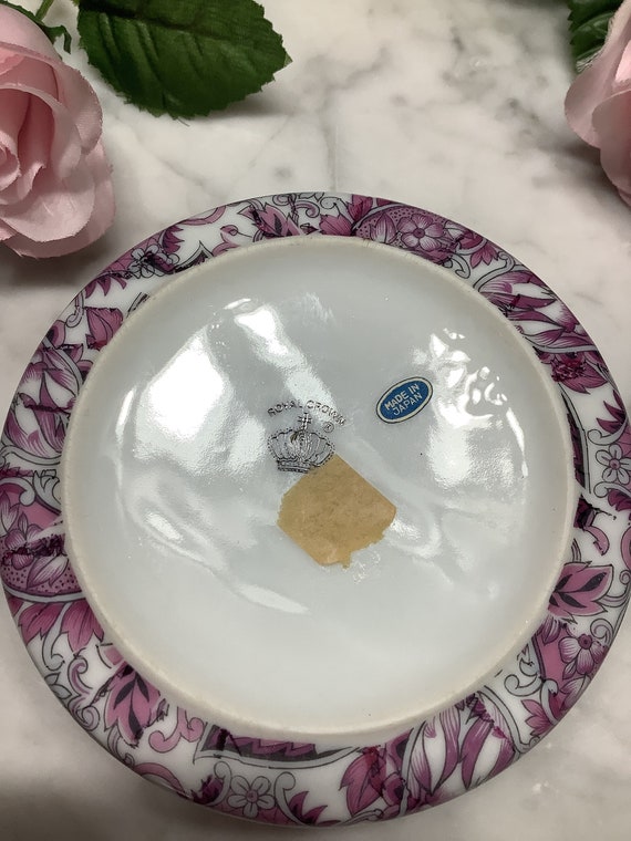 Vintage Royal Crown Porcelain Trinket Box: Pink Paisl… - Gem