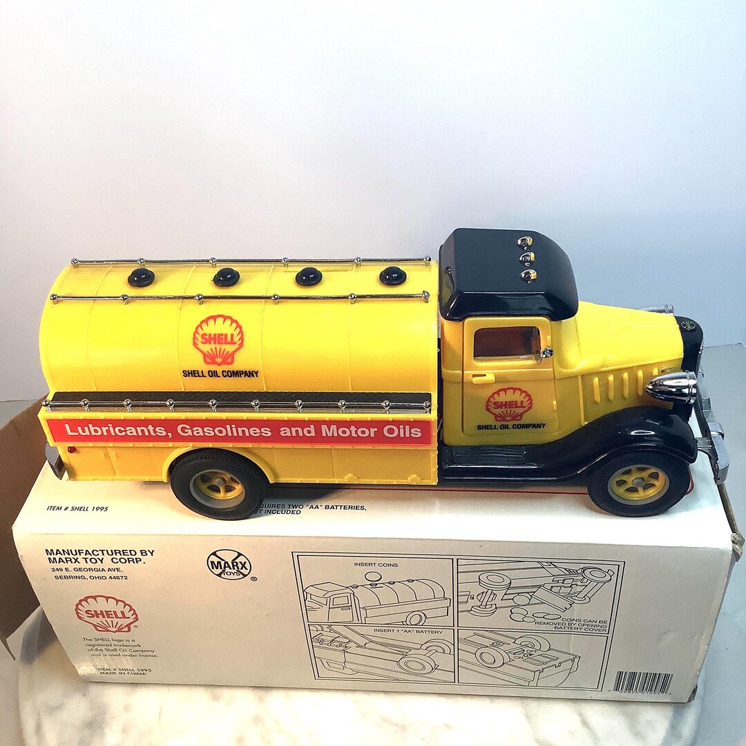 Vintage 1995 Shell Truck Coin Bank: Marx Toys Collectible, NIB - Etsy