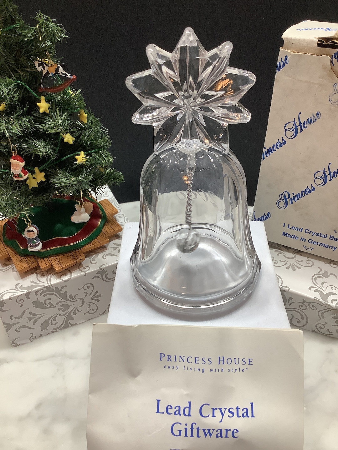 Princess House Vintage Millennium Snowflake Crystal Glass Bell ~2000 - Etsy