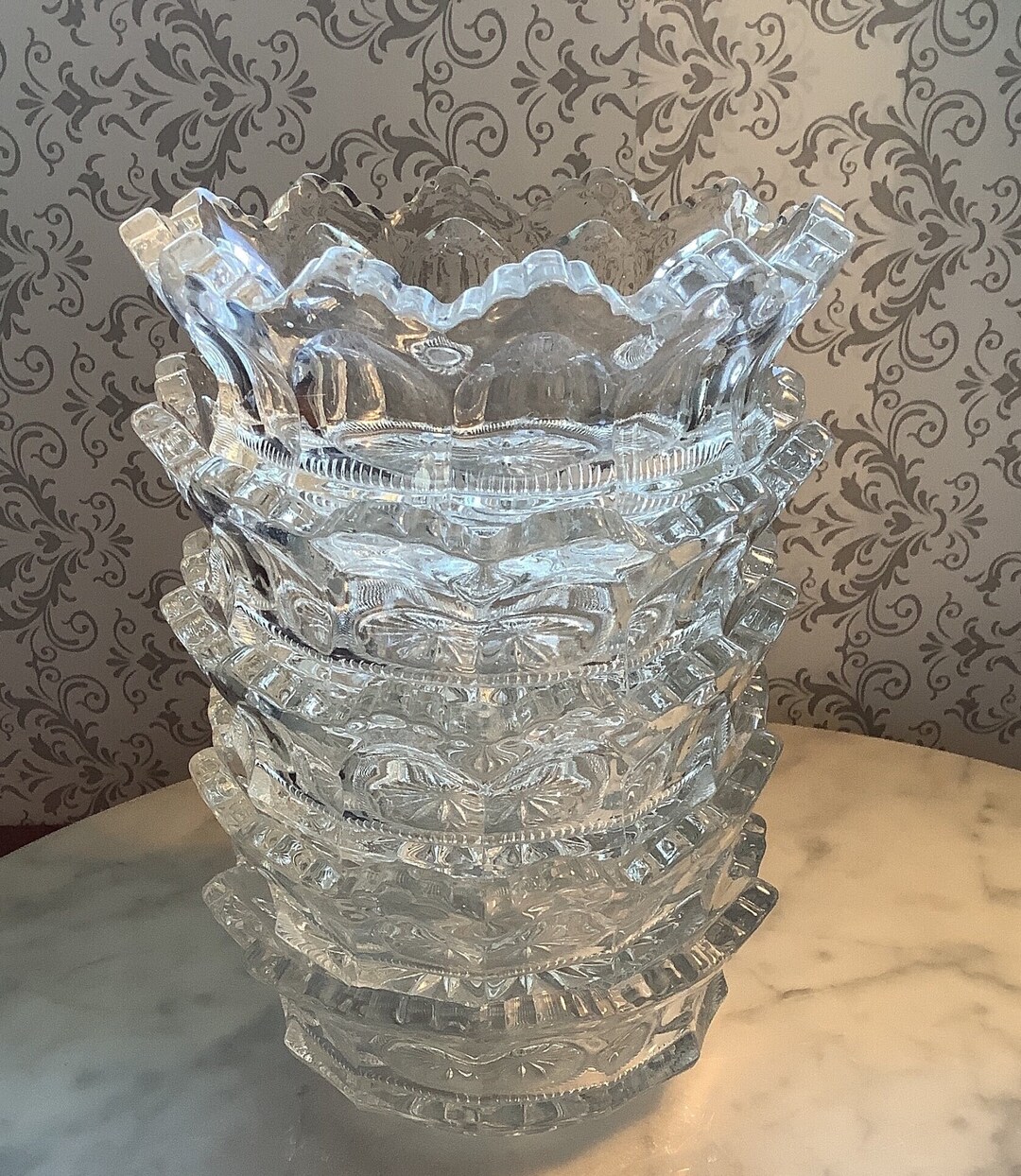 Set of 5, Vintage Clear 4" Nappy Colonial Clear Dessert Bowls, Fruit ...
