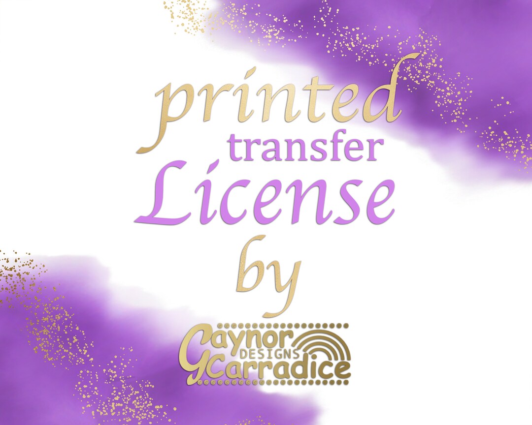 Sublimation Transfer License for the Selling of Printed Transfers ...