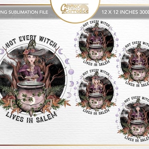 Witch Sublimation Design - 12 X 12 Inches Png File - Halloween ...