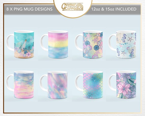 Mermaid Mug Design Sublimation Mugs Bundle Set of 8 - Etsy