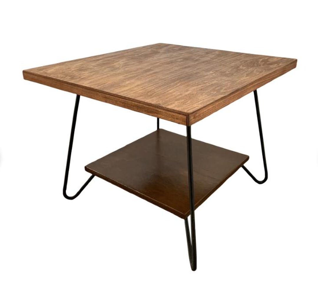 Mid 20th Century Mid-century Modern Iron Leg Table With Swivel Top - Etsy