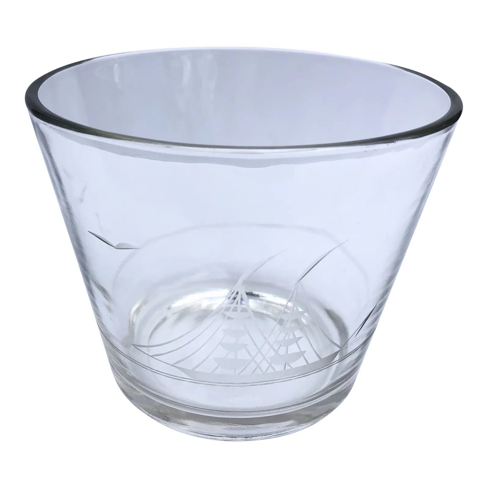 1960s Scandinavian Modern Etched Glass Clipper Ship Ice Bucket - Etsy