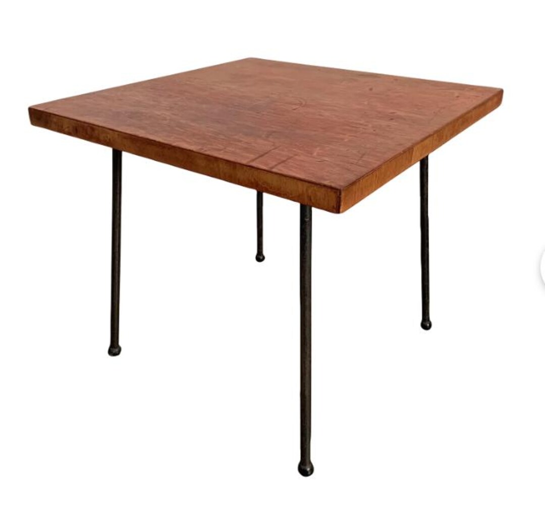 Mid-century Modern Swivel Top Iron Leg Table - Etsy