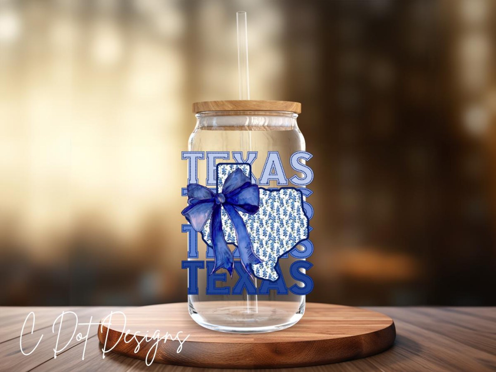 Bluebonnet Texas - UV DTF Decal - Glass Can | Tumbler Decal | Coffee ...