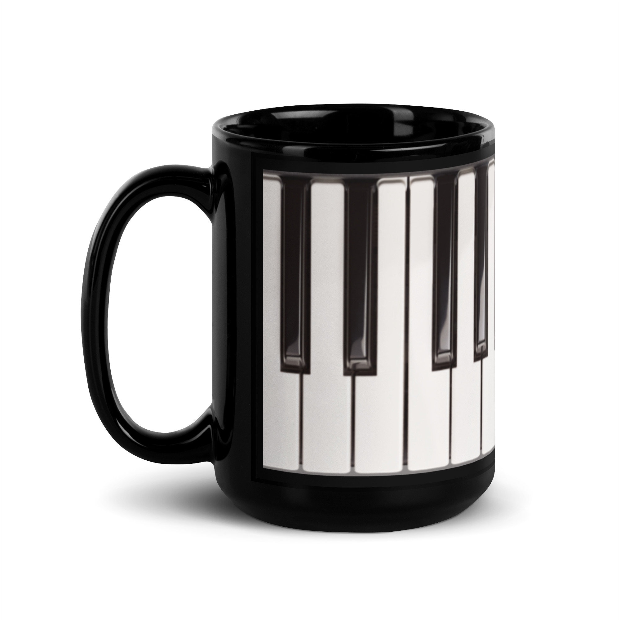 Piano Keys Black Glossy Mug, Piano Lover Coffe Mug, Gifts for Pianists ...