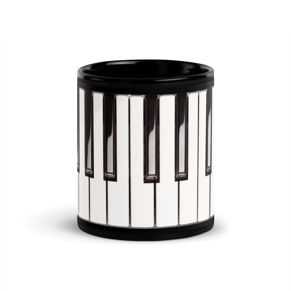 Piano Keys Black Glossy Mug, Piano Lover Coffe Mug, Gifts for Pianists ...