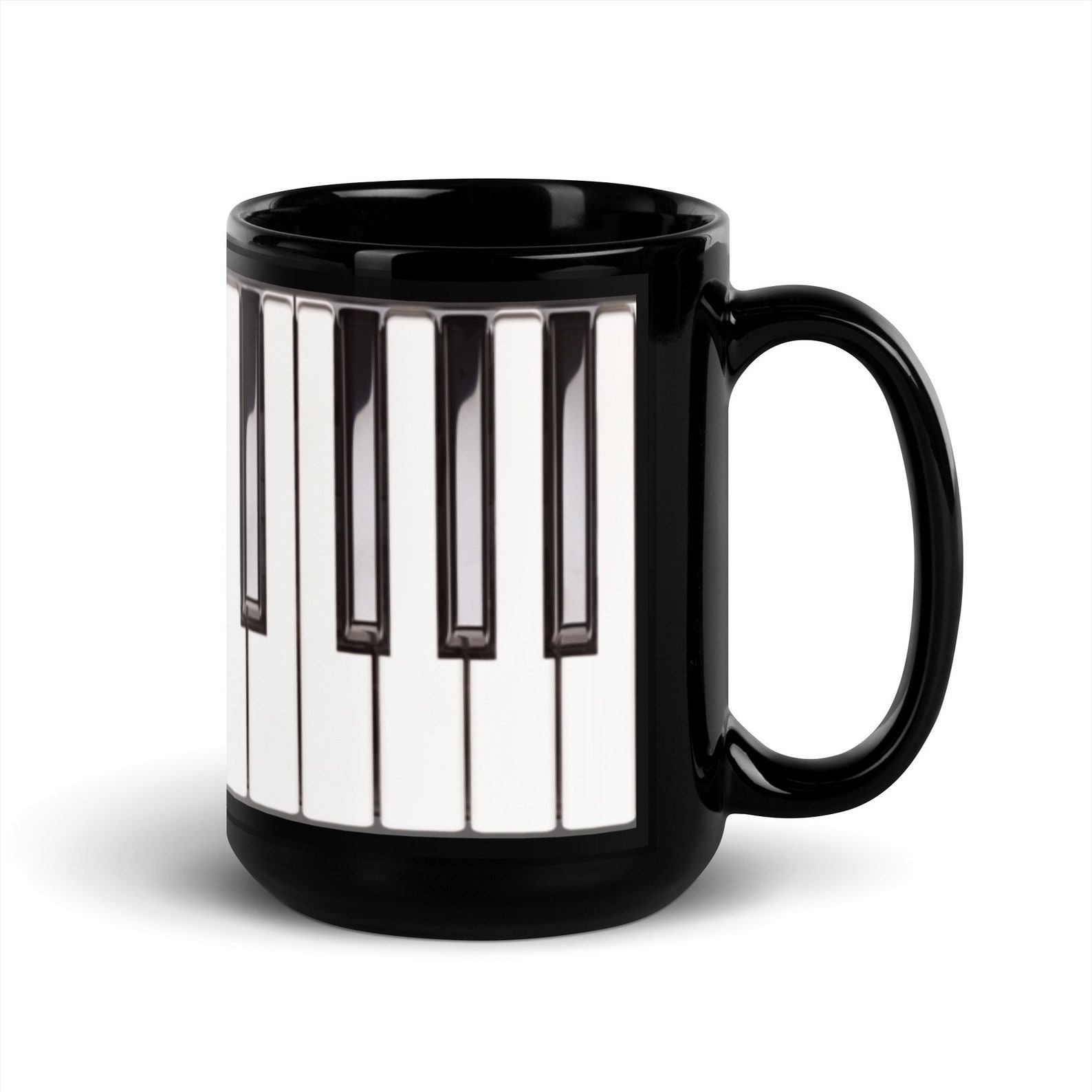 Piano Keys Black Glossy Mug, Piano Lover Coffe Mug, Gifts for Pianists ...