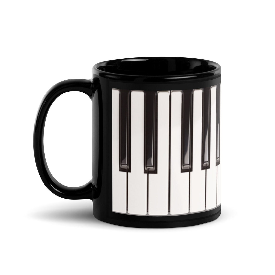 Piano Keys Black Glossy Mug, Piano Lover Coffe Mug, Gifts for Pianists ...
