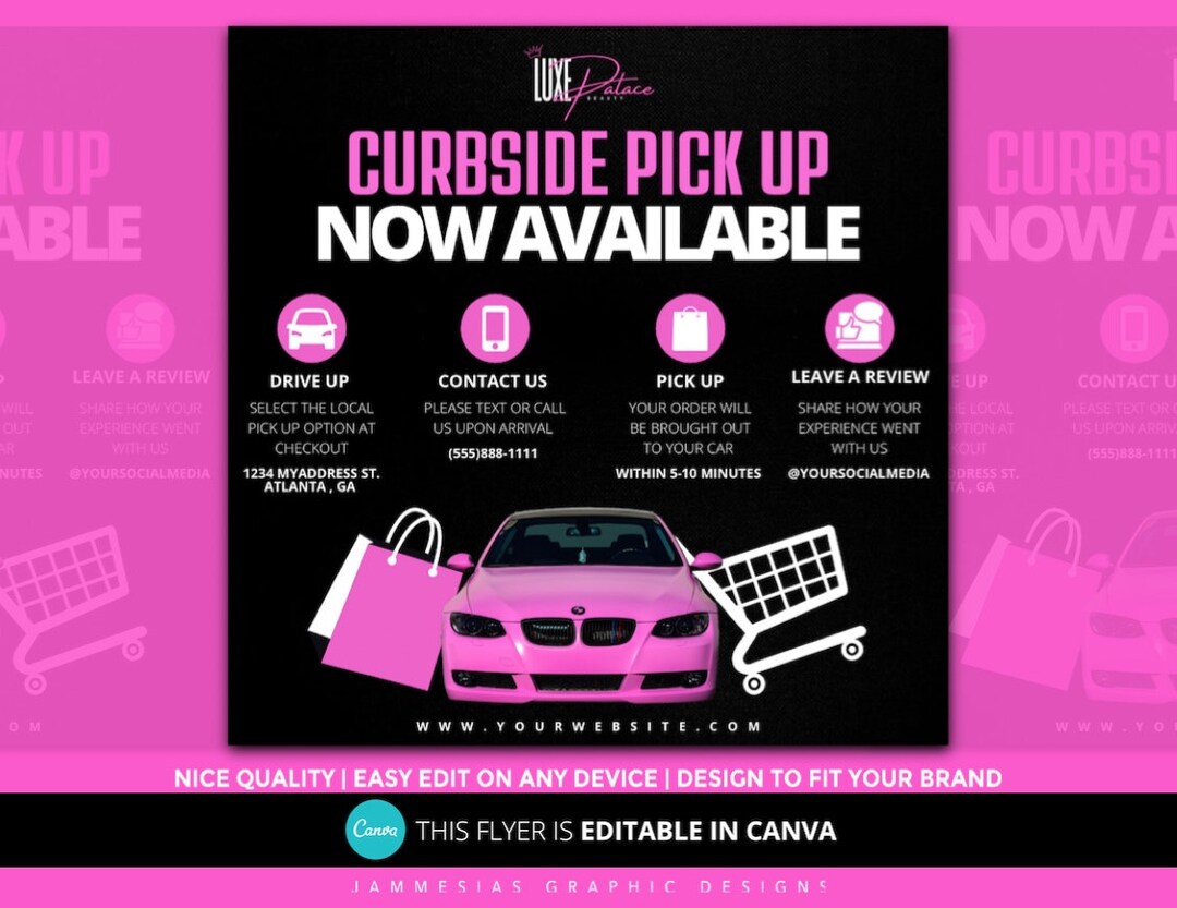 Local Pickup Flyer Business Curbside Order Boutique Hair - Etsy