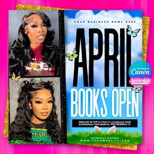 April Booking Flyer, Easter April Hair Makeup MUA Lashes Locs Braids ...