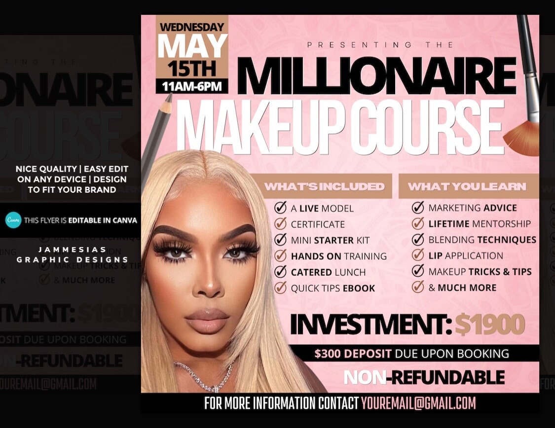 MUA Course Flyer DIY Makeup Class Flyer Instagram Flyer - Etsy