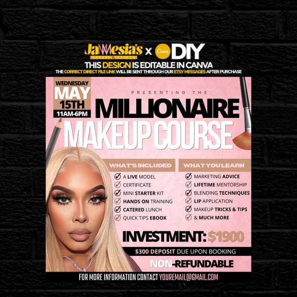 Makeup Class Template Etsy