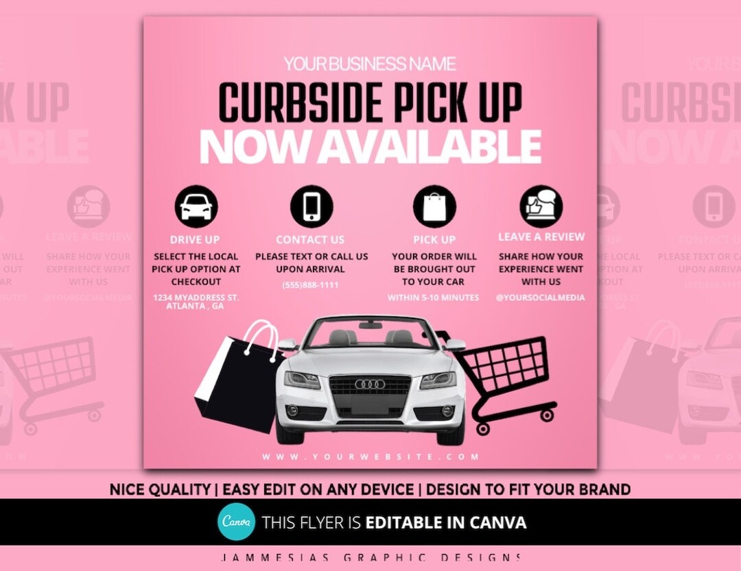 Local Pickup Flyer Business Curbside Order Boutique Hair - Etsy