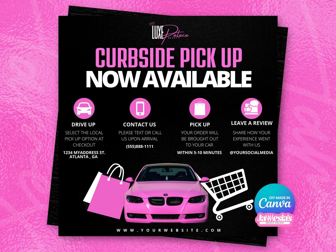 Local Pickup Flyer, Business Curbside Order Boutique Hair Makeup Nail ...