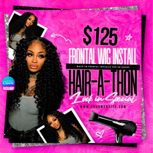 Wig Flyer, Hair Flyer, Wig Flyer Template, Wig Special Flyer, Book Now ...