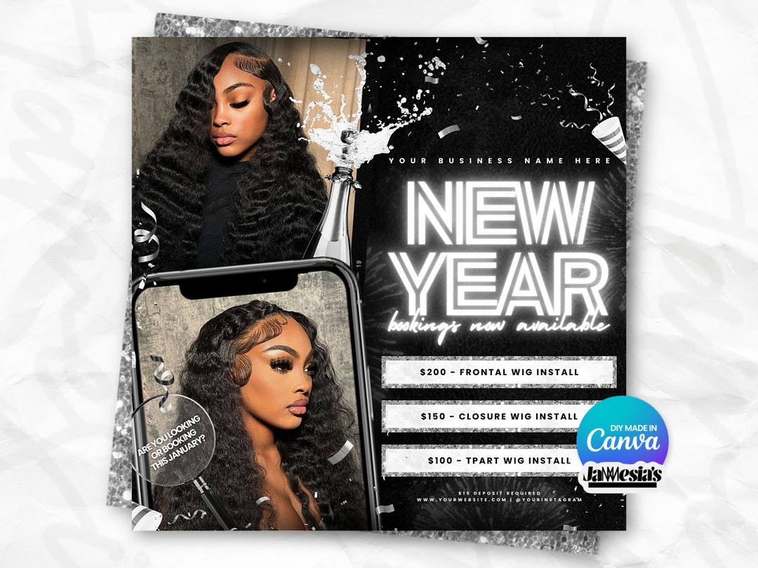 January Booking Flyer, January Hair Flyer, January Flyer, Book Now ...