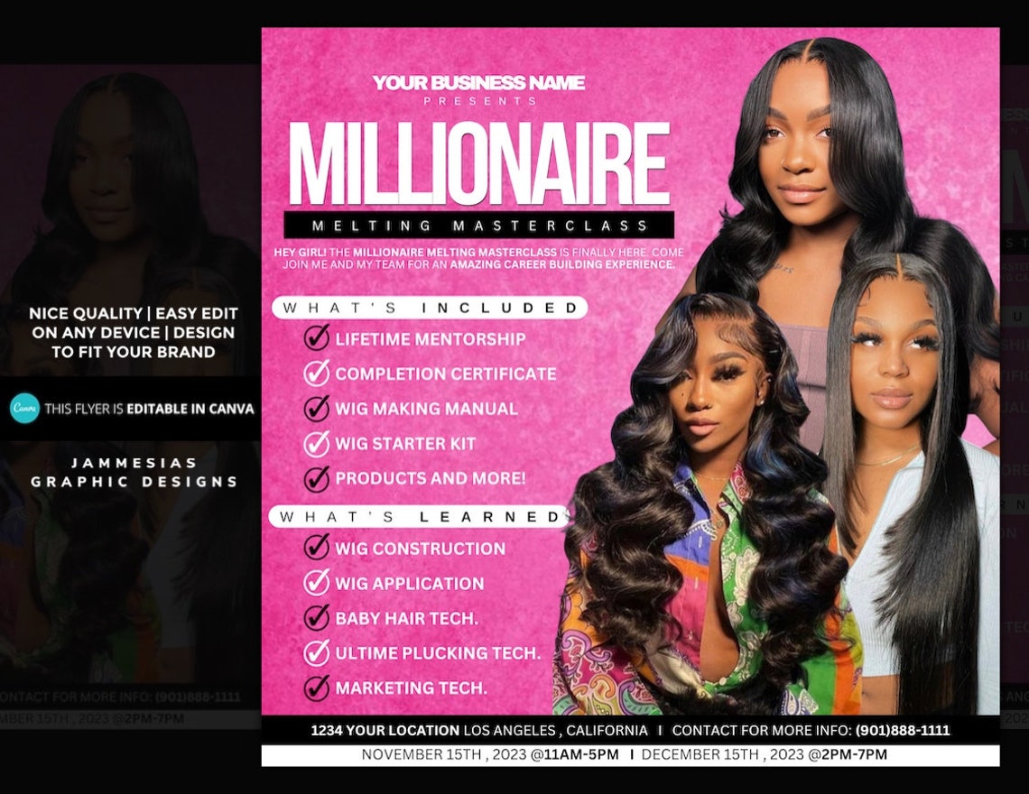 Hair Class Flyer Hair Masterclass Flyer Template Flyer - Etsy