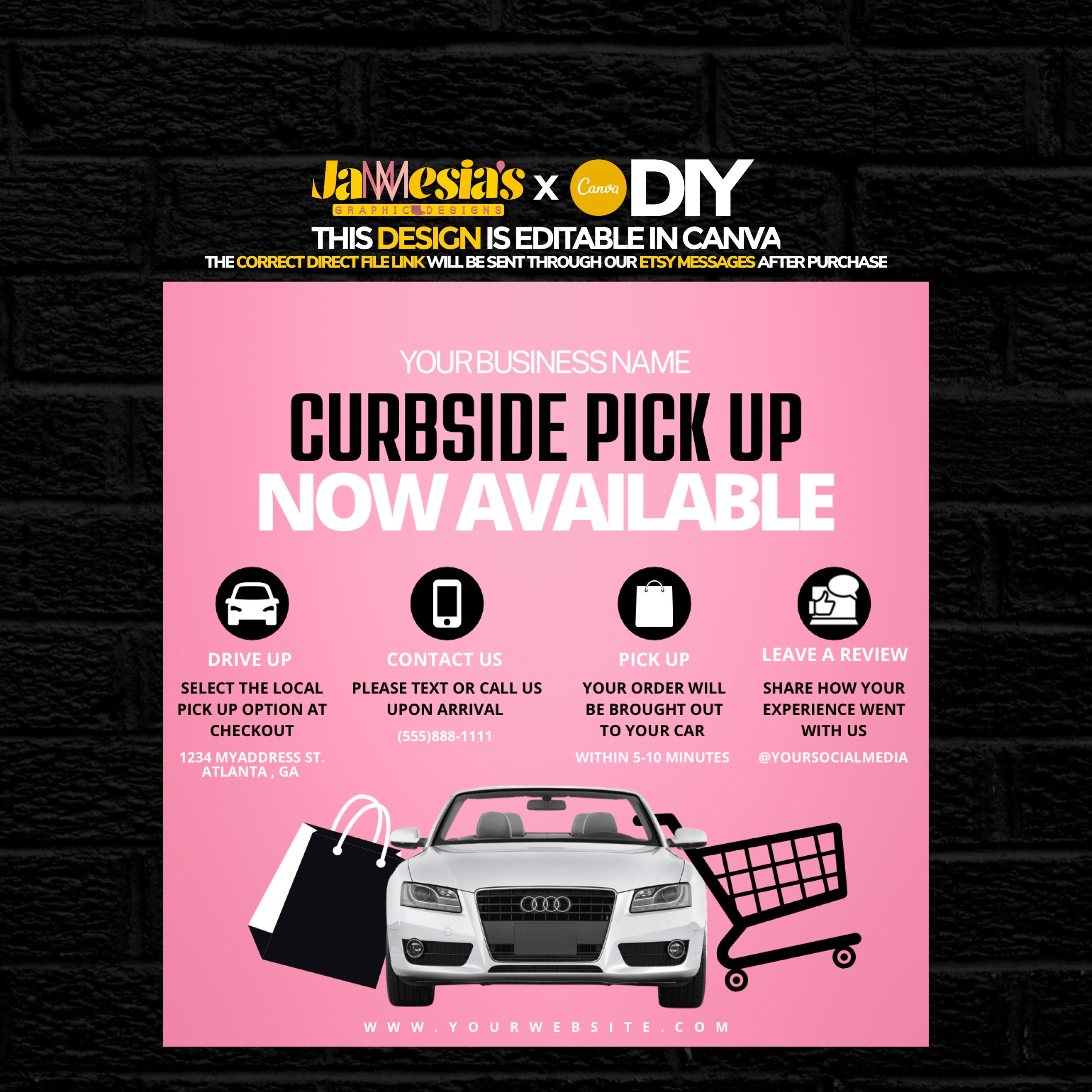 Local Pickup Flyer Business Curbside Order Boutique Hair - Etsy