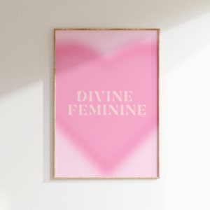 Divine Feminine Printable Wall Art| Spiritual Art Print| Pink Heart ...