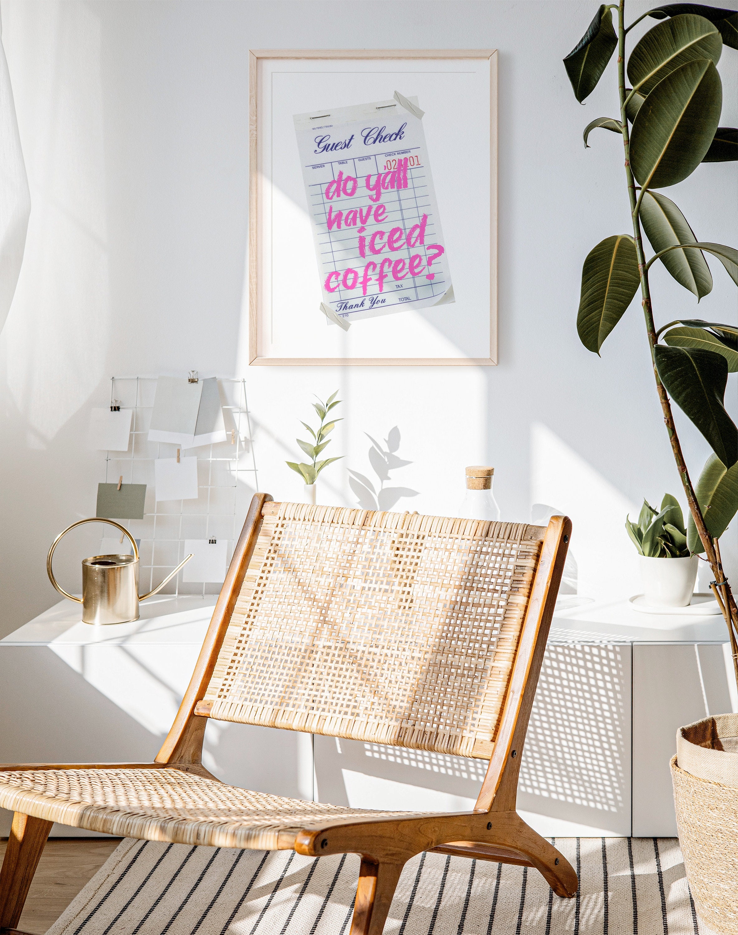 Trendy Retro ICED COFFEE GUEST Check Receipt| Guest Check Poster|dorm ...