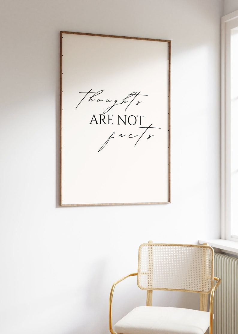 THOUGHTS Are NOT FACTS Poster Therapy Decor Mindful Art Zen - Etsy