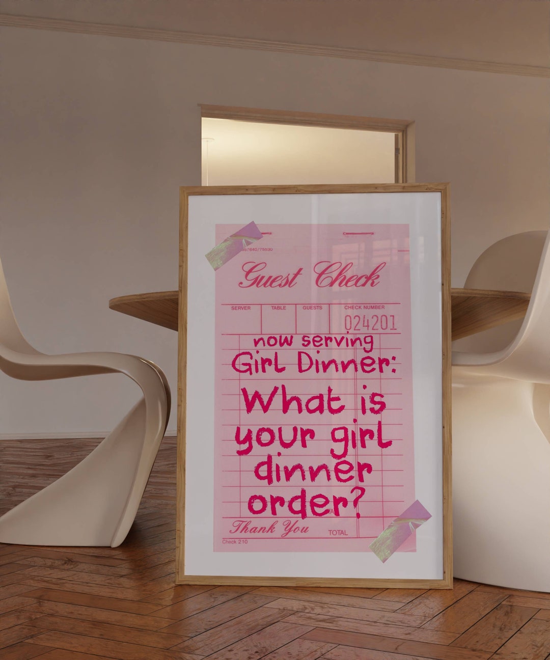 CUSTOM GUEST Check Receiptpersonalized Girl Dinner - Etsy