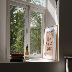 You Look so Good-retro Trendy GUEST CHECK Wall Art|bar Cart Art|preppy ...