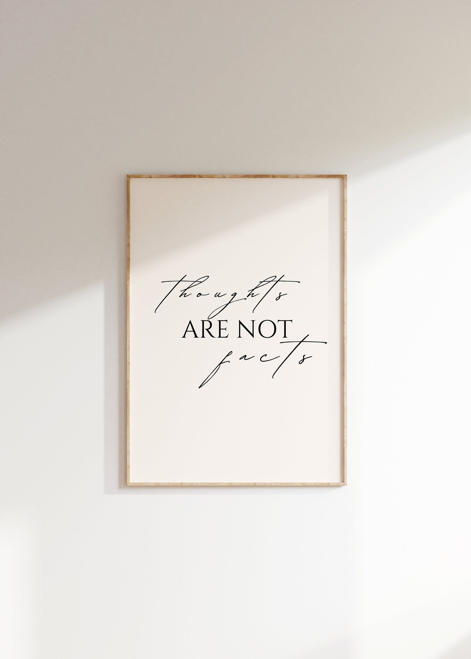 THOUGHTS Are NOT FACTS Poster Therapy Decor Mindful Art Zen - Etsy